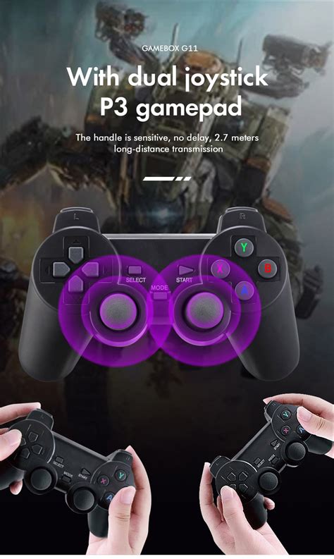 gamebox g11 64gb retro game console with 2 wireless gamepads