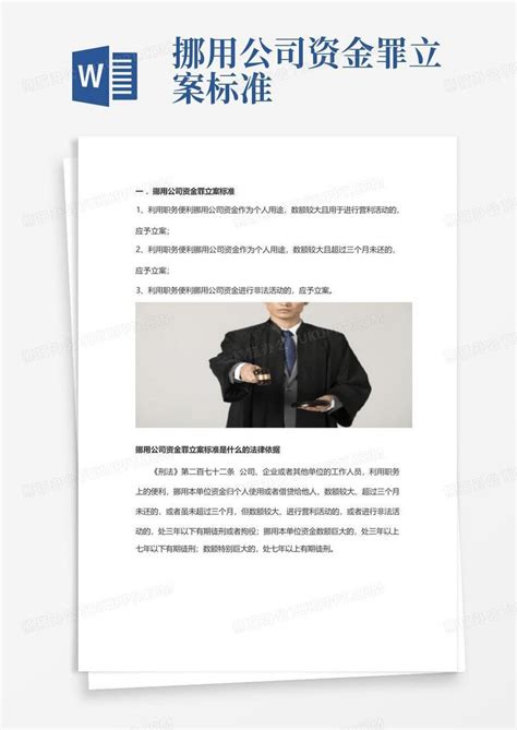 挪用公司资金罪立案标准Word模板下载 编号leygeery 熊猫办公
