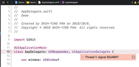利用 exception breakpoint 找出讓 app 閃退的程式碼 by 彼得潘的 ios app neverland 彼得