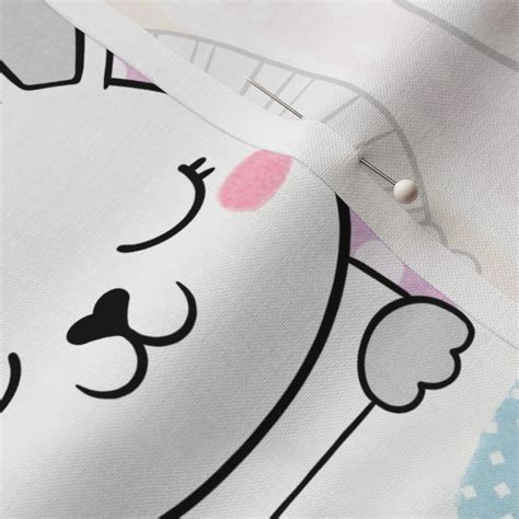 Cute Sleepy Animals With Soft Colors Fabric Spoonflower