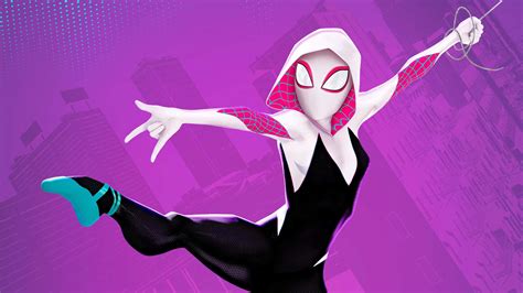 Download Spider Gwen Swinging Action Wallpaper Wallpapers Com