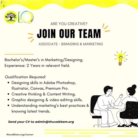 Jeba Rupavathi On Linkedin Jobopening Thuvakkam Team Joinus