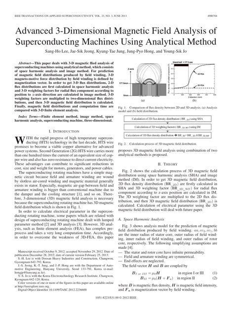 Pdf Advanced 3 Dimensional Magnetic Field Analysis Of Superconducting Machines Using