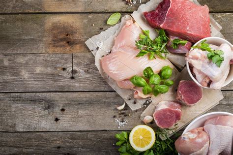 Selection Of Different Meat Cuts Containing Meat Raw And Background Meat Cuts Meat Meat