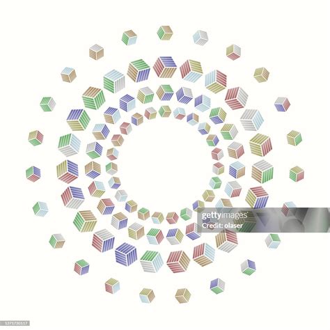 Striped Cubes In Orbital Pattern High Res Vector Graphic Getty Images