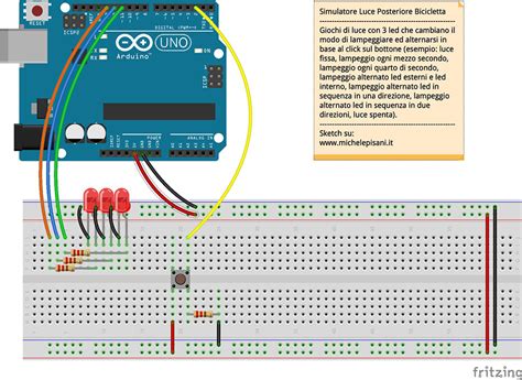 Arduino Simulatore Luce Posteriore A LED Di Una Bicicletta Michele Pisani