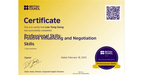 Positive Influencing And Negotiation Skills • Low Yong Seing • British… Low Yong Seing