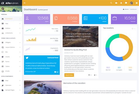 professional looking alfa and minimal pro html5 css3 admin templates