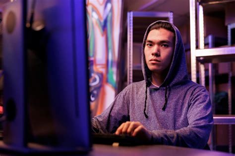 Premium Photo Hacker Doing Ddos Attack Portrait