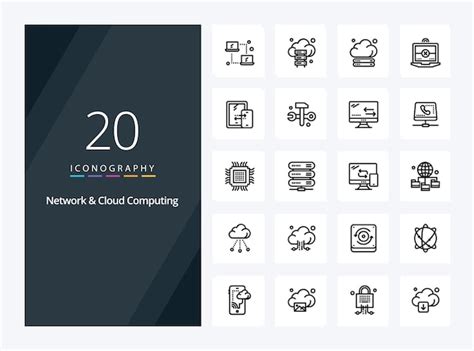 Premium Vector 20 Network And Cloud Computing Outline Icon For Presentation