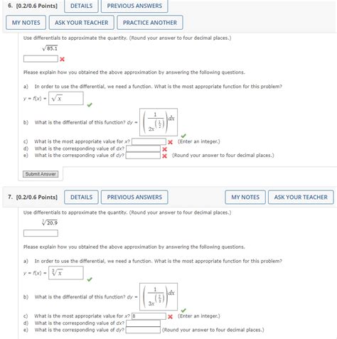 Solved Use Differentials To Approximate The Quantity Round Chegg