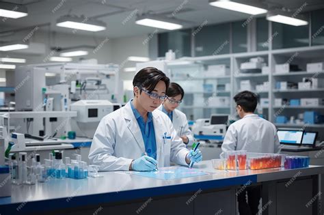 Premium Ai Image Genomic Sequencing Laboratory Futuristic Science Lab Background Wallpaper