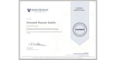 Fatemeh Hassanzadeh On Linkedin Completion Certificate For Fundamental Neuroscience For