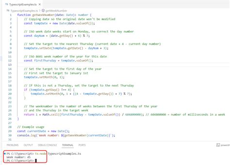 How To Get Week Number From Date In TypeScript