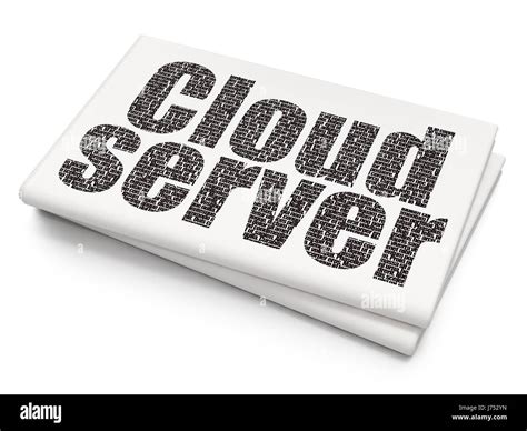 cloud technology concept cloud server on blank newspaper background