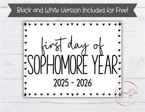 Sophomore Year 2025 2026 Sign 1st Day Of 10th Grade Sign Start