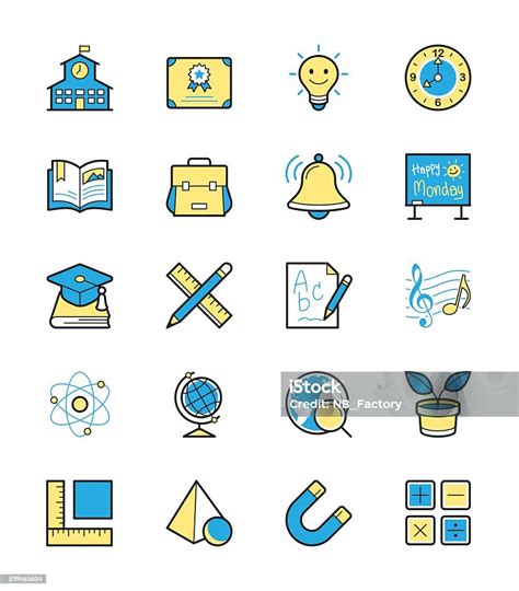 학교 및 교육 아이콘크기 흑백 백색과 세트 1 자석에 대한 스톡 벡터 아트 및 기타 이미지 자석 칠판 가방 Istock