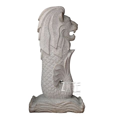 手工雕刻着着名的新加坡石鱼尾狮雕塑 buy 石头鱼尾狮雕塑 product on