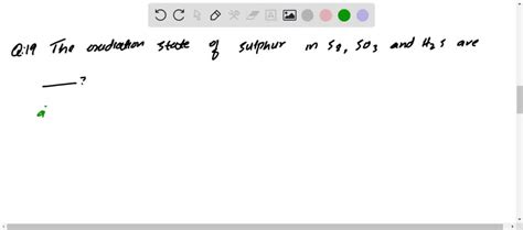SOLVED Determine The Oxidation State Of Sulfur And Oxygen On Both Sides Of The Sulfide