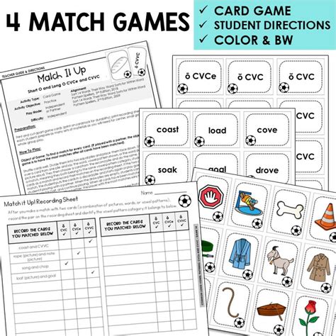 Common Long Vowel Patterns Cvce And CVVC Activity And Games Bundle Elementary Phonics Practice