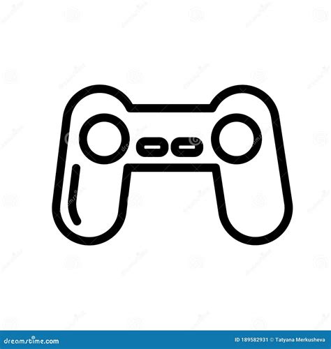 Gamepad Joystick Controller Minimal Black And White Outline Icon Flat