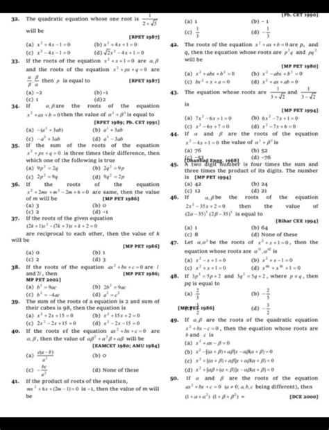 The Roots Of The Equation X2 Ax B 0 Are P And Q Then The Equation Whose