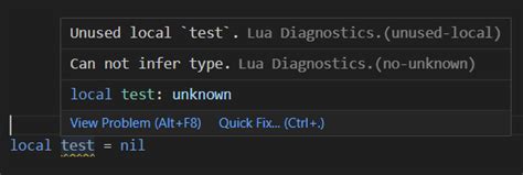 Can Not Infer Type Of Nil · Issue 2155 · Lualslua Language Server