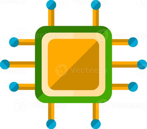 Yellow CPU Chip Technology 66433294 PNG