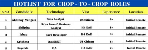 Mohd Nisar Justin On Linkedin Hotlist Consultants C2c Benchsales Requirement Corptocorp