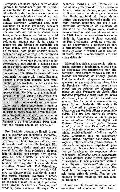 Frei Bertoldo Merschbrock Quem Somos Franciscanos Quem Somos Província Franciscana Da