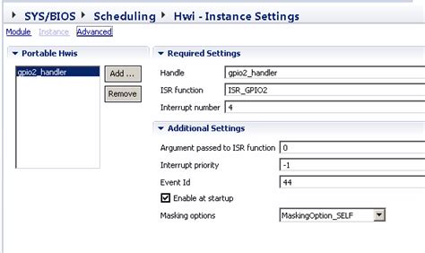 I Cant Get An Interrupt On The Arm Side Arm Works With Sysbios