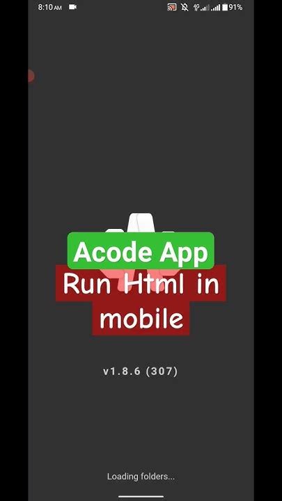 run html in n code in mobile acode coding htmltags youtube