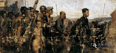 刘少奇与安源矿工第一稿 油画221102cm1959年 作品大图 艺术中国
