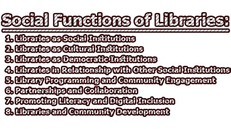 Social Functions Of Libraries