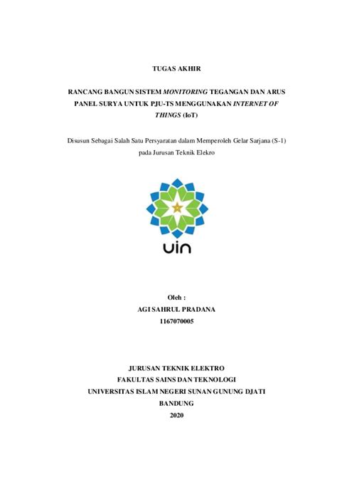 Pdf Rancang Bangun Sistem Monitoring Tegangan Dan Arus Panel Surya Untuk Pju Ts Menggunakan