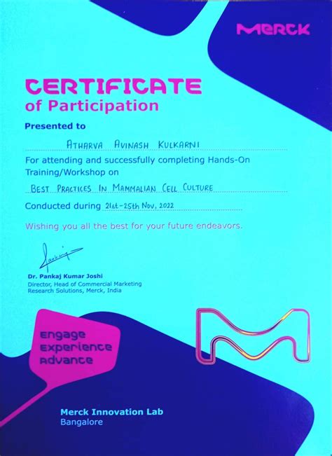 Atharva Kulkarni On Linkedin Completed The Workshop On Mammalian Cell Culture Based Assays