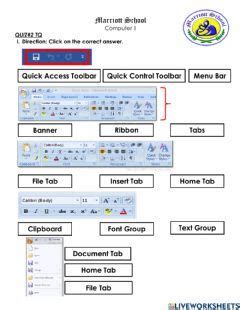 MS Word Interface Language English Grade Level Grade 1 Babe Subject Computer Main Content