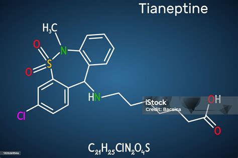 Molekul Tianeptine Ini Adalah Tca Antidepresan Trisiklik Formula Kimia Struktural Pada Latar