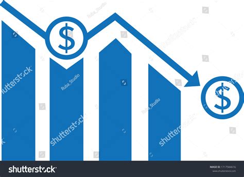 Dollar Rate Decrease Vector Line Icon Stock Vector Royalty Free