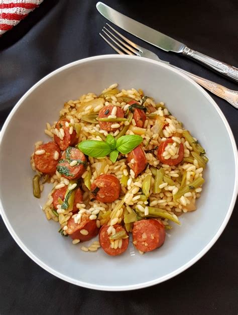 Easy Chorizo Risotto Recipe With Green Beans Skint Chef