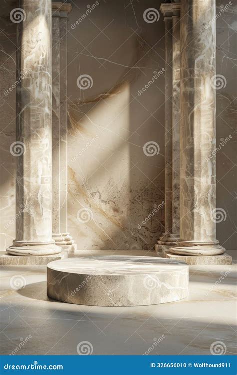 Smooth Alabaster Stone Podium For Product Presentation On An Elegant Classical Themed