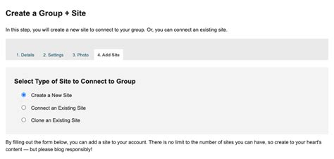 How To Create Or Clone A Group Site Help And Support