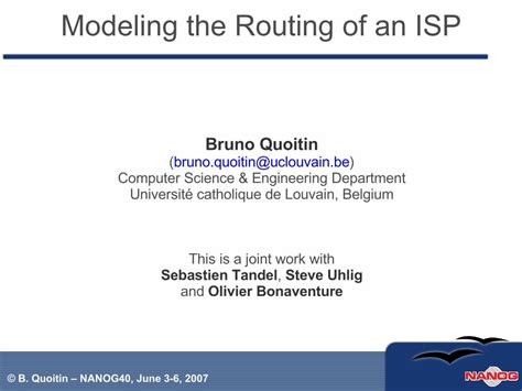 Pdf Modeling The Routing Of An Isp North American Network · Pdf