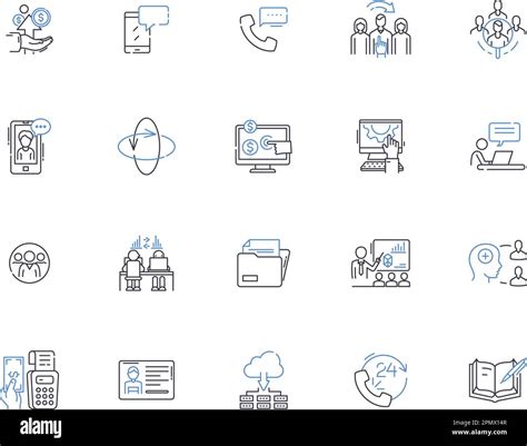 Connecting Business Outline Icons Collection Networking Linking