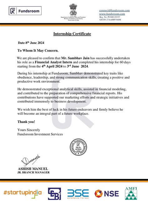 Sambhav Jain On Linkedin A Day Of Real World Learning At Fundsroom As A Financial Analyst Intern