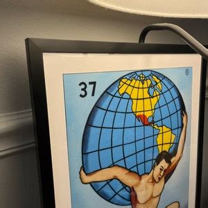 Physical Product El Mundo Loteria Card Framed Print With Mat 14x20