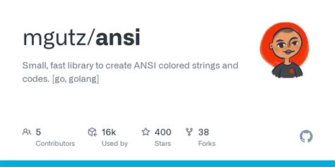 github mgutz ansi small fast library to create ansi colored strings and codes [go golang]