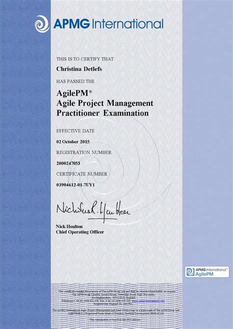 Agile Project Management Certificate Pdf