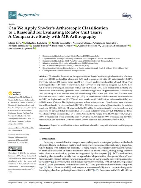 E Apply Snyders Arthroscopic Classification Pdf Shoulder Joints