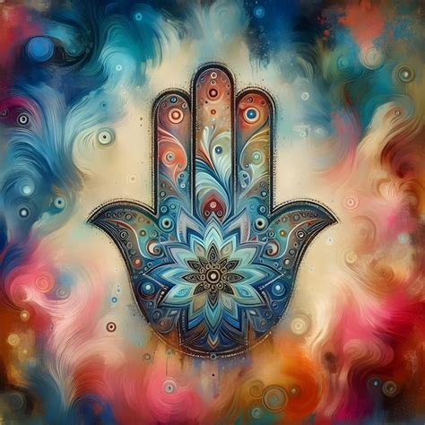 Vibrant Hamsa Mandala Premium Ai Generated Image
